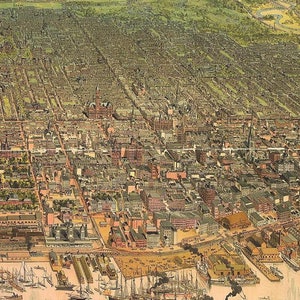 Old Map of Toronto, 1883, Aerial View, Fine Reproduction, Large Map ...