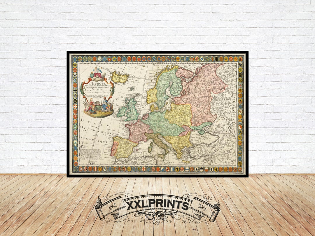Antique Europe Map Print: 1730 Reproduction, Fine Art Decor - Etsy Canada