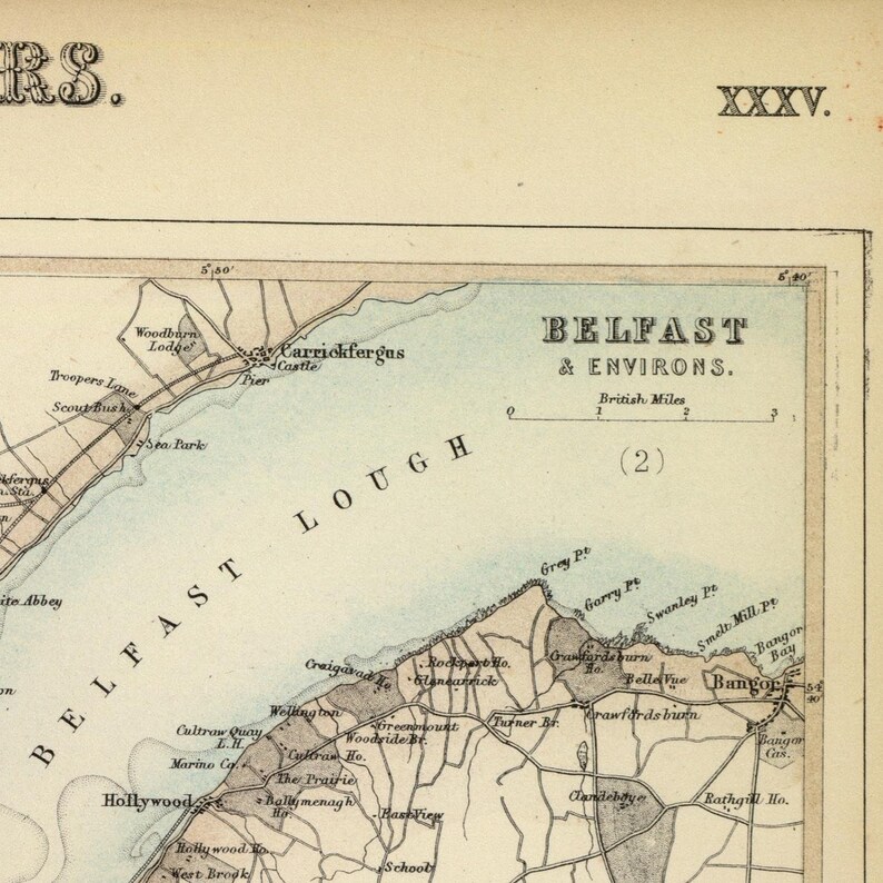Irish Ports & Harbours Map: 1872 Antique Fine Art Print - Etsy Canada