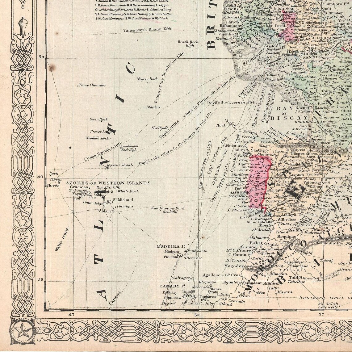 Old Map of Europe 1864 Antique Map Rare Map Fine - Etsy