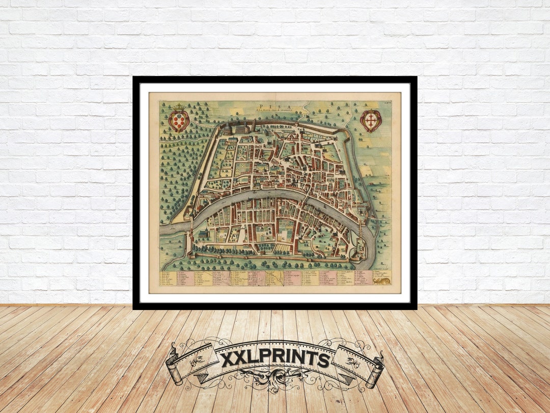 Pisa Map Print: 1660 Ancient City Plan, Fine Art Reproduction - Etsy