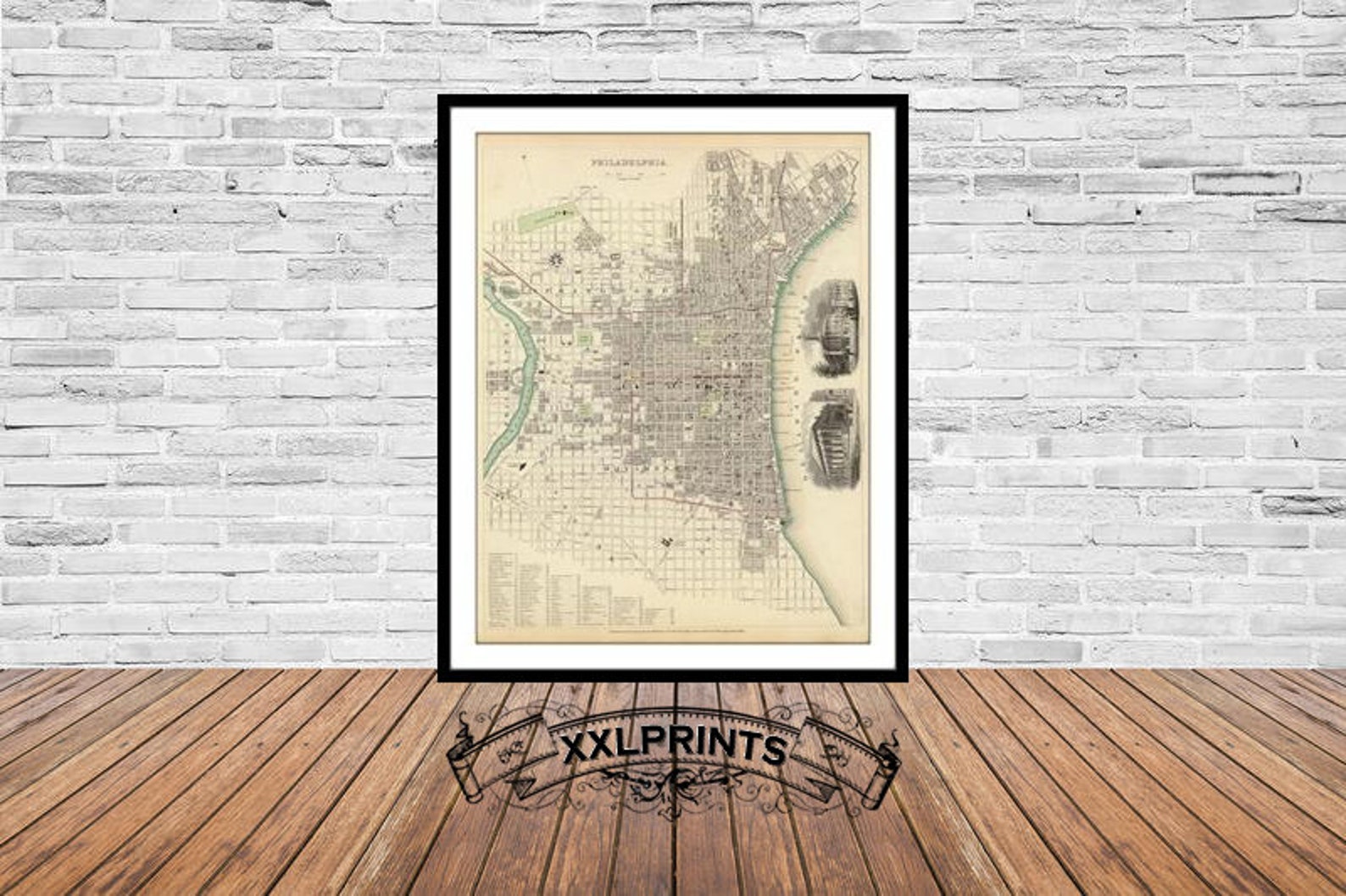 Old Map of Philadelphia 1840 City Plan Antique Map Fine | Etsy