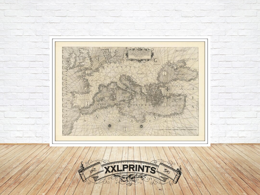 Ancient Map of Europe, 1572, Extremely Rare, Beautiful Map, Fine ...