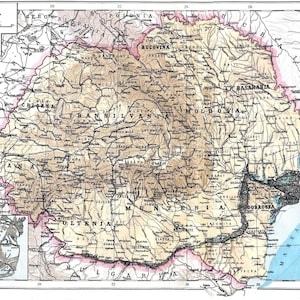 Antique Romania Map Print: 19th Century Fine Art Reproduction - Etsy