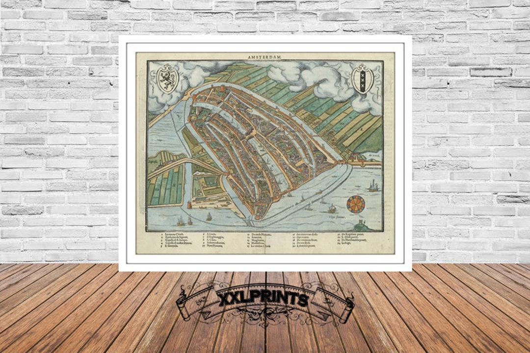 Amsterdam Map Print 1567: Rare Antique Fine Art Reproduction - Etsy