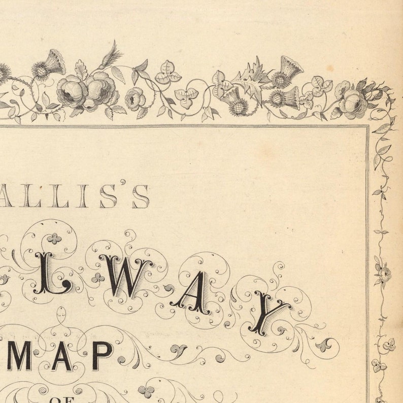 Old Railway Map of Great Britain 1851 Rare Map Fine | Etsy