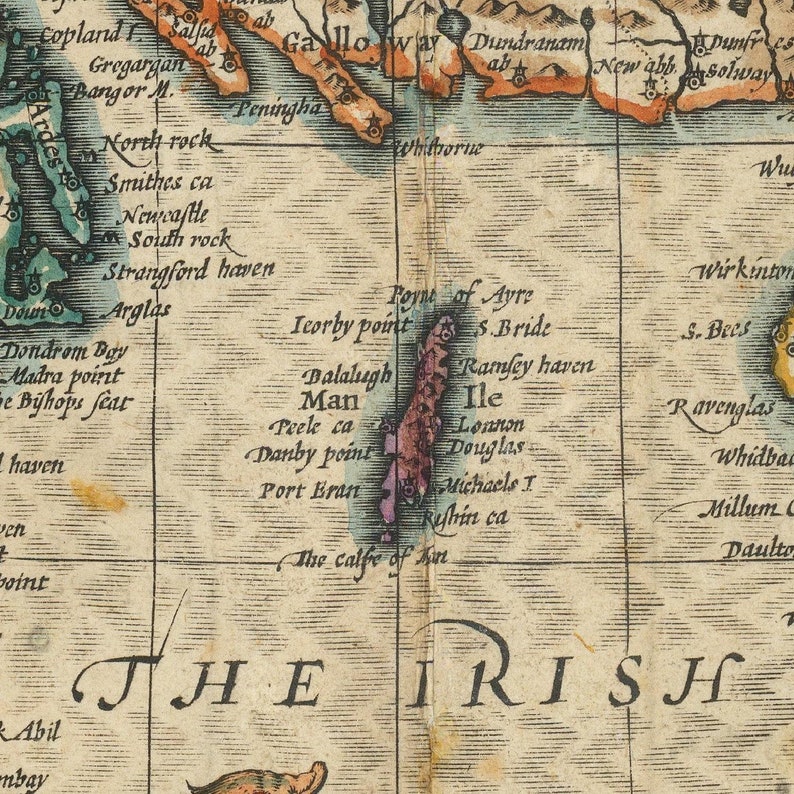 Old Map of Kingdom of Great Britain and Ireland, 1610, Extremely Rare ...
