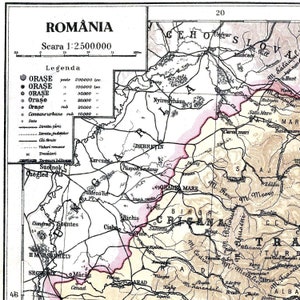 Antique Romania Map Print: 19th Century Fine Art Reproduction - Etsy