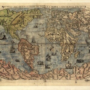 Ancient World Map Print 1565: Fine Art Reproduction, Oversize - Etsy