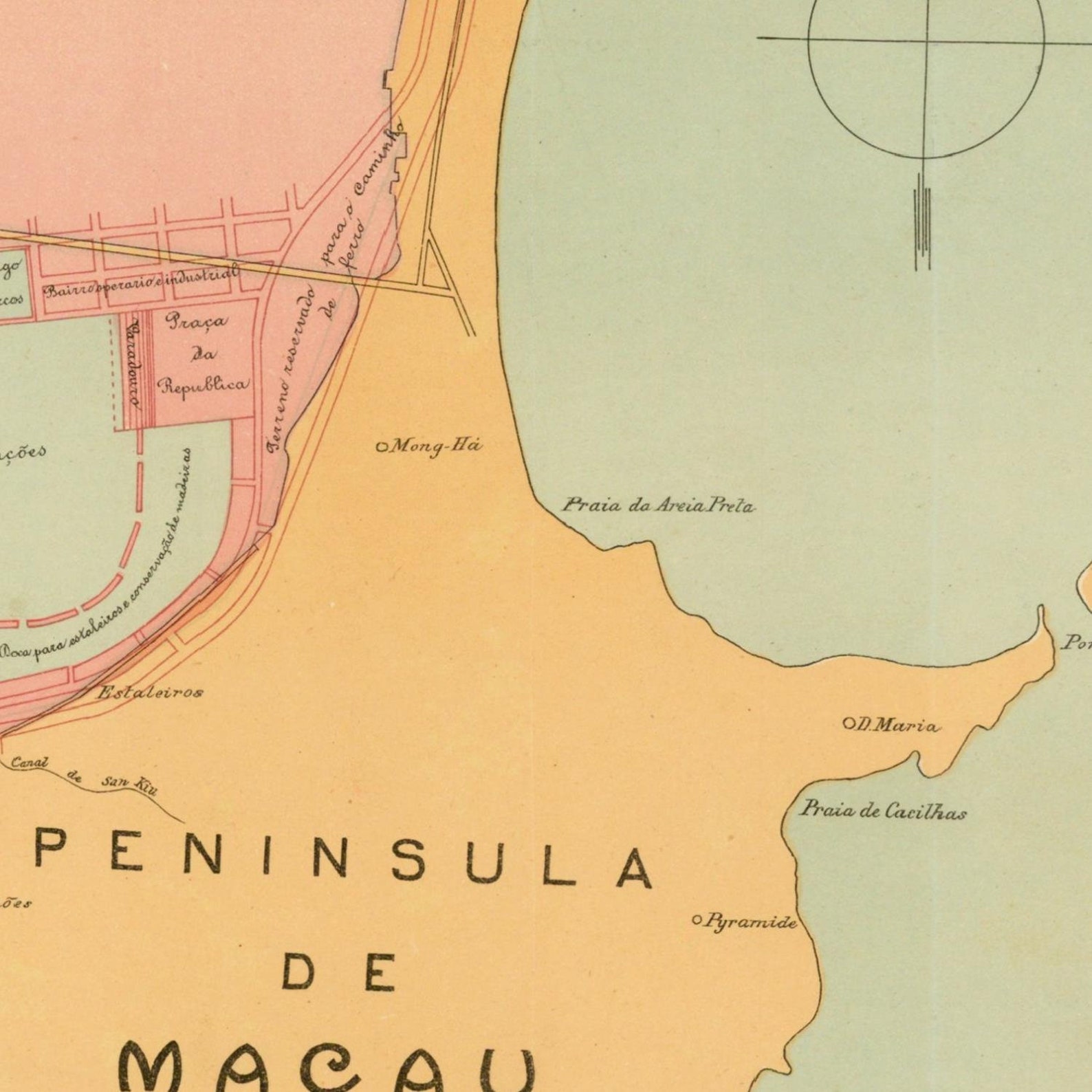 Old map of Macao 1920 rare map Porto de Macau antique map | Etsy