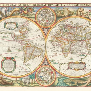 1636 Ancient World Map: Fine Art Giclée Print - Etsy
