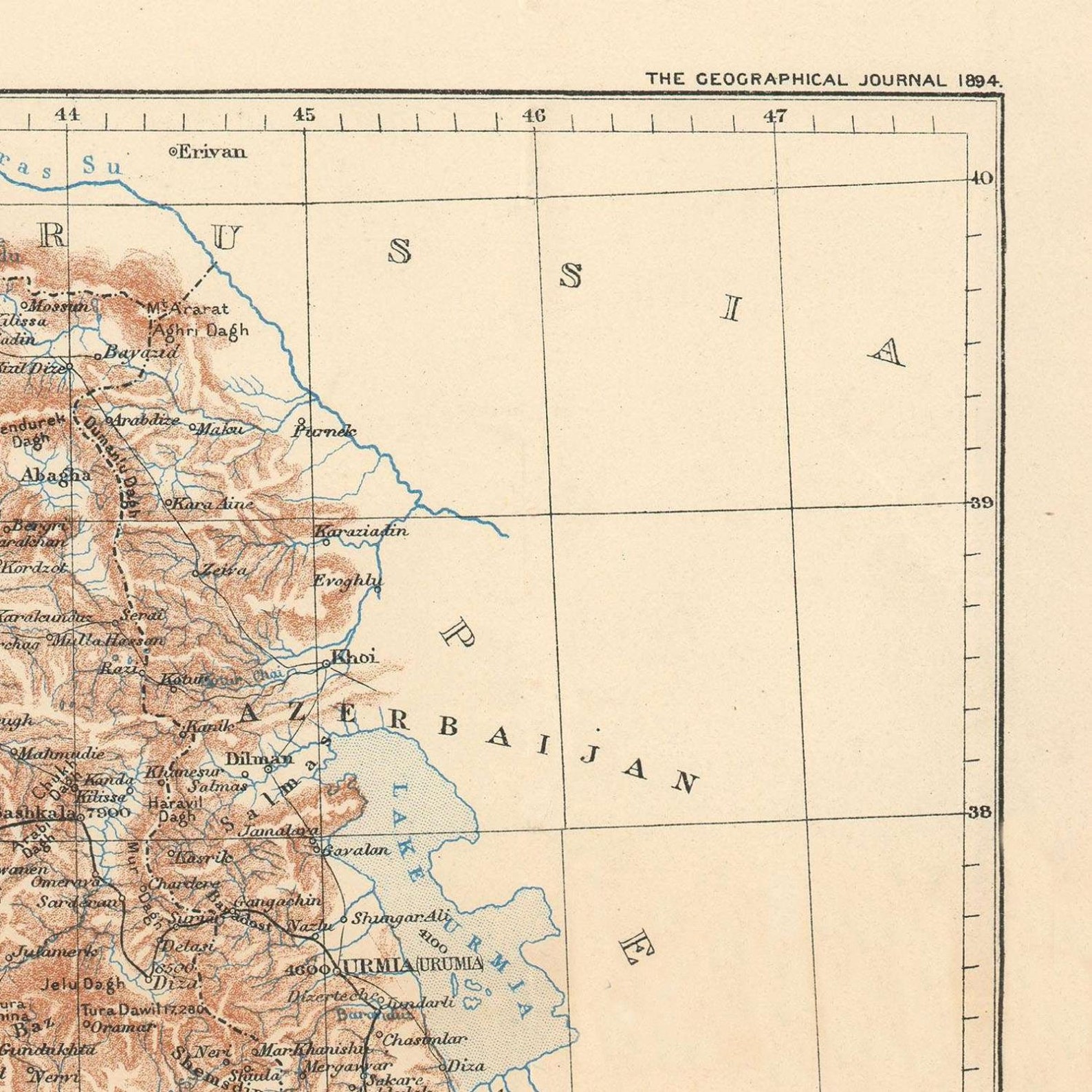 Kurdistan Map Print, 1894 Antique Fine Reproduction - Etsy Hong Kong