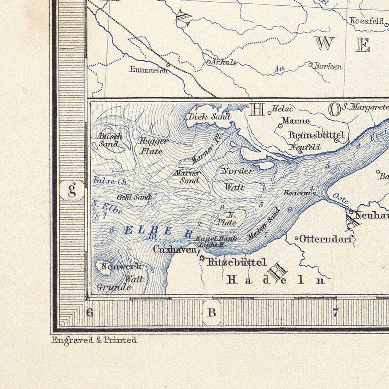 Old Map of Denmark Hanover 1860 Antique Map Rare Map Fine - Etsy