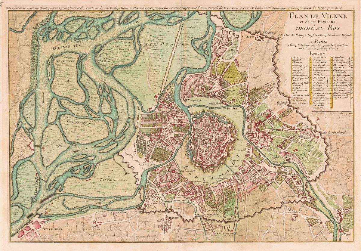 Vienna Map Print: 1740 Antique City Plan Reproduction - Etsy