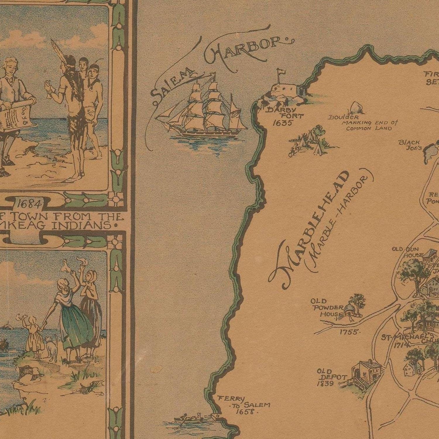 Marblehead Massachusetts Map Print: 1929 Antique Reproduction - Etsy