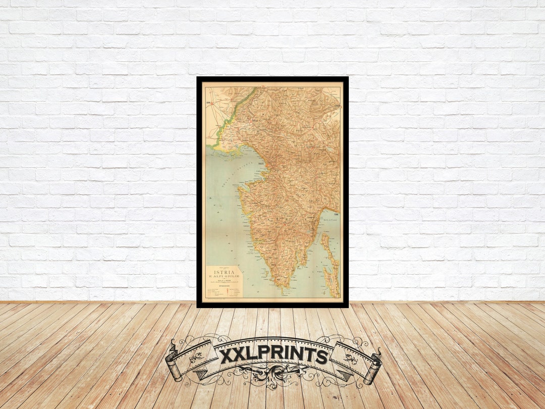 Istria Map Print: 1915 Fine Art Reproduction, Large Oversize Map - Etsy