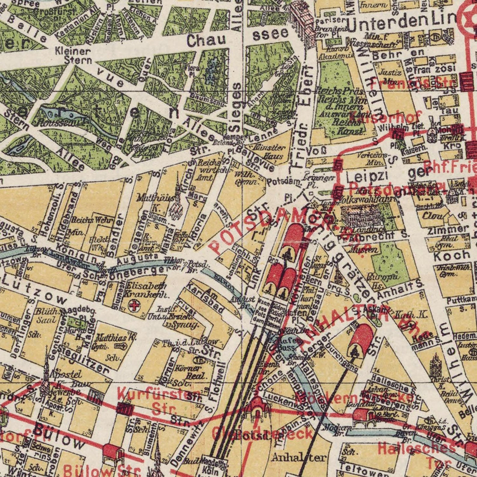 Old map of Berlin 1929 city plan rare map fine | Etsy