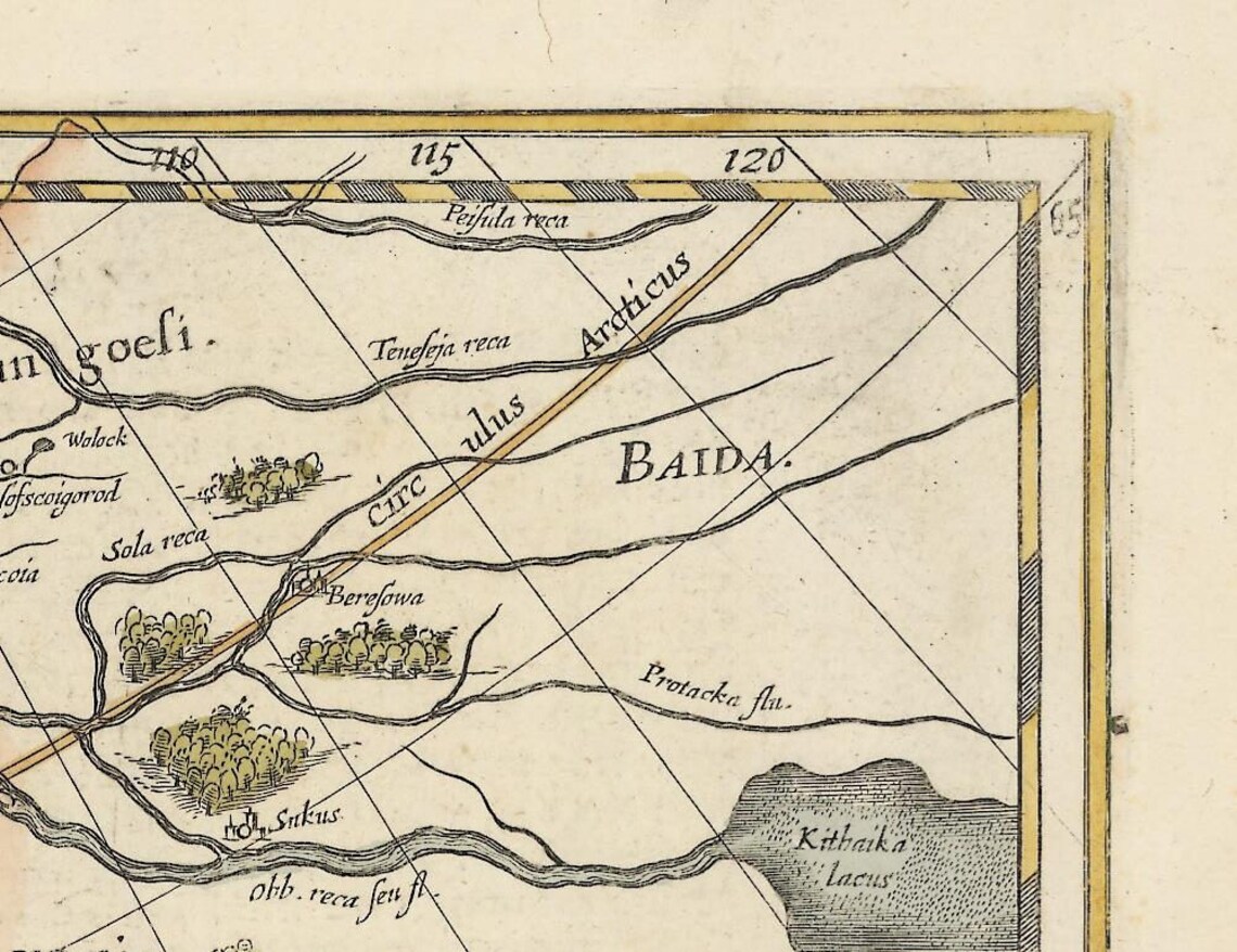 Ancient Map of Russia, 1614, Inset of Moscow, Old Map,fine Reproduction ...