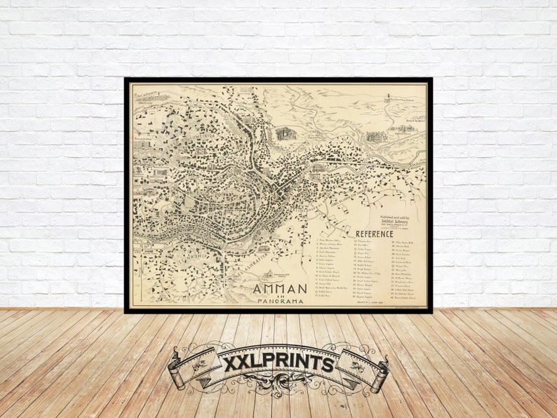 Old Map of Amman Jordan 1953 City Plan Fine Reproduction - Etsy Finland