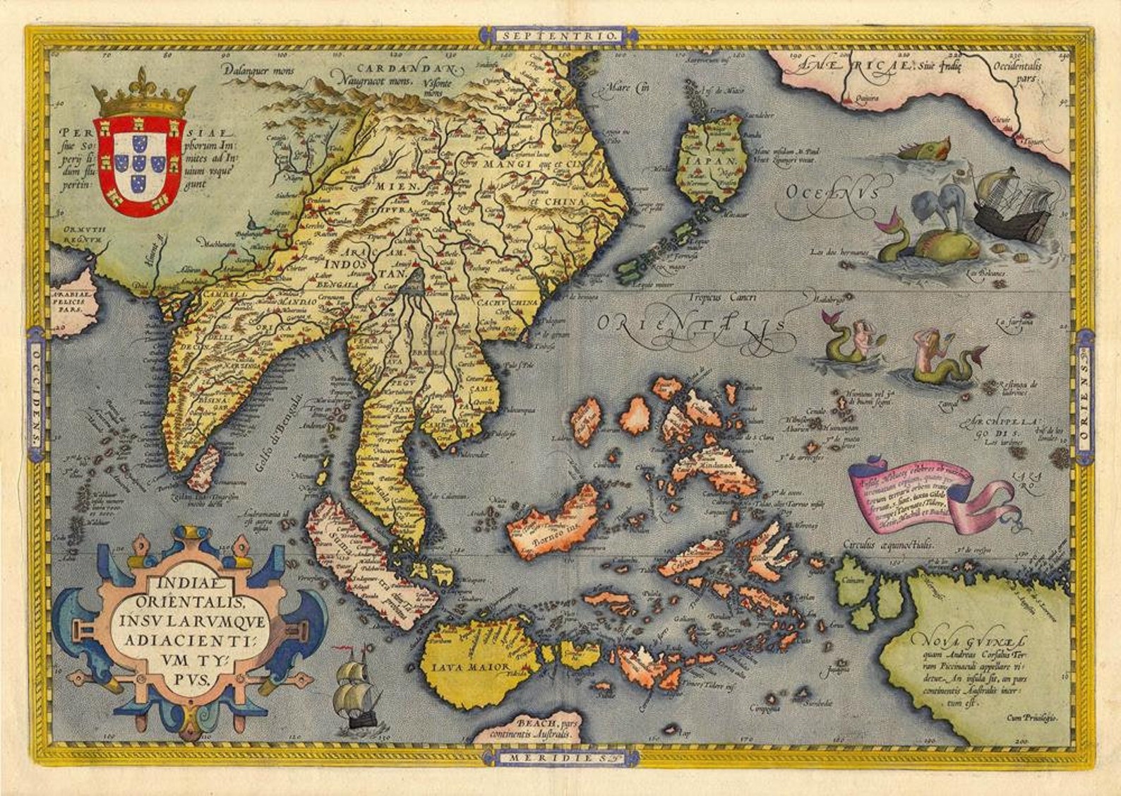 Ancient Map of South East Asia 1595 Fine Reproduction Rare - Etsy