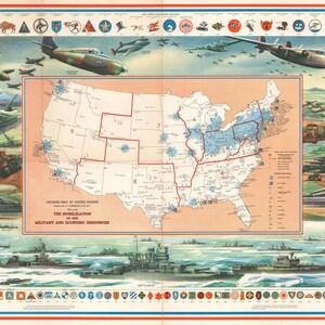 1941 US Defense Mobilization Map: WWII Fine Art Print - Etsy