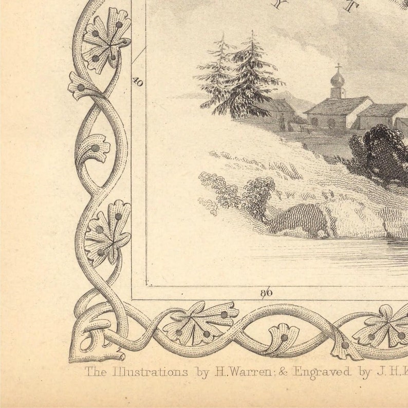 Antique Map of Russia in Asia, 1851, Fine Art Print - Etsy