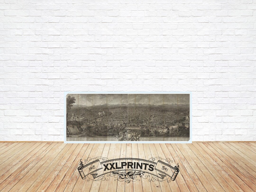 Ancient Lithography City of Rome, Panoramic View, Very Old, Fine Art ...