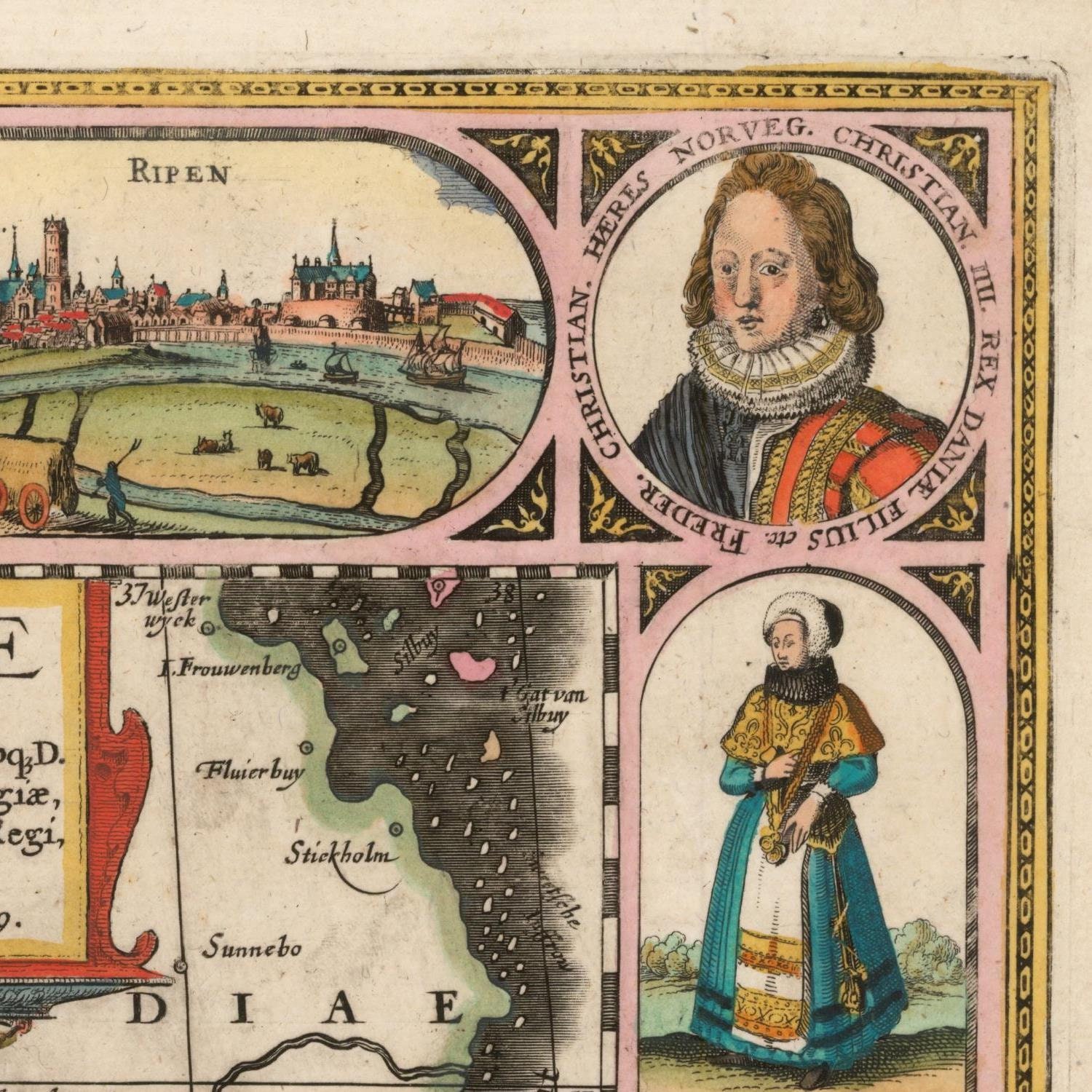 Ancient Map of Denmark 1629 Very Rare Map Fine - Etsy