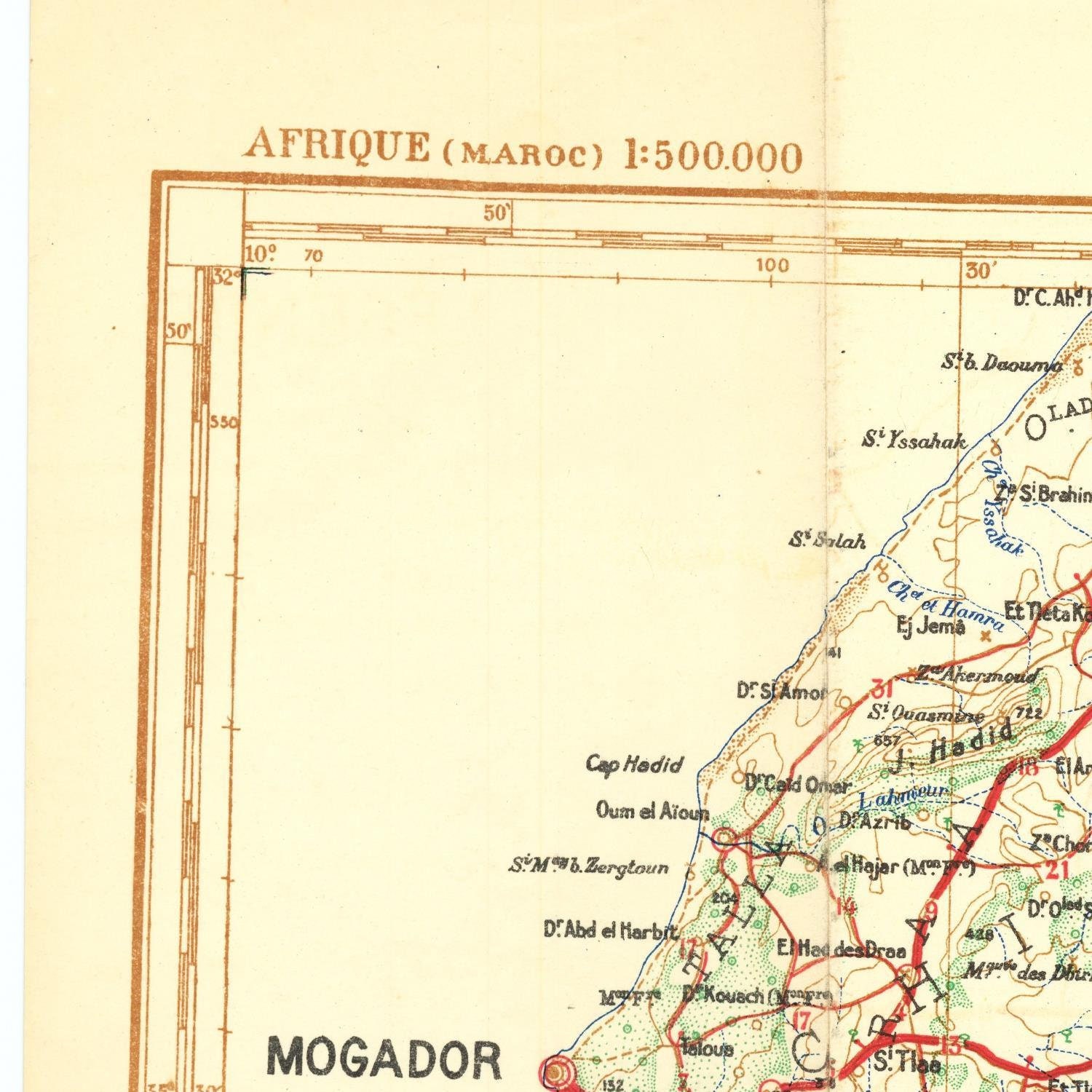 Old Map of Marrakech 1946 Fine Reproduction Large Map Fine - Etsy