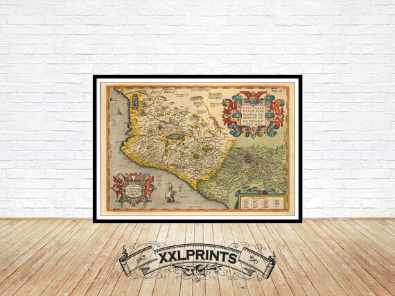 Ancient Map of Mexico New Spain 1579 Extremely Rare Map | Etsy