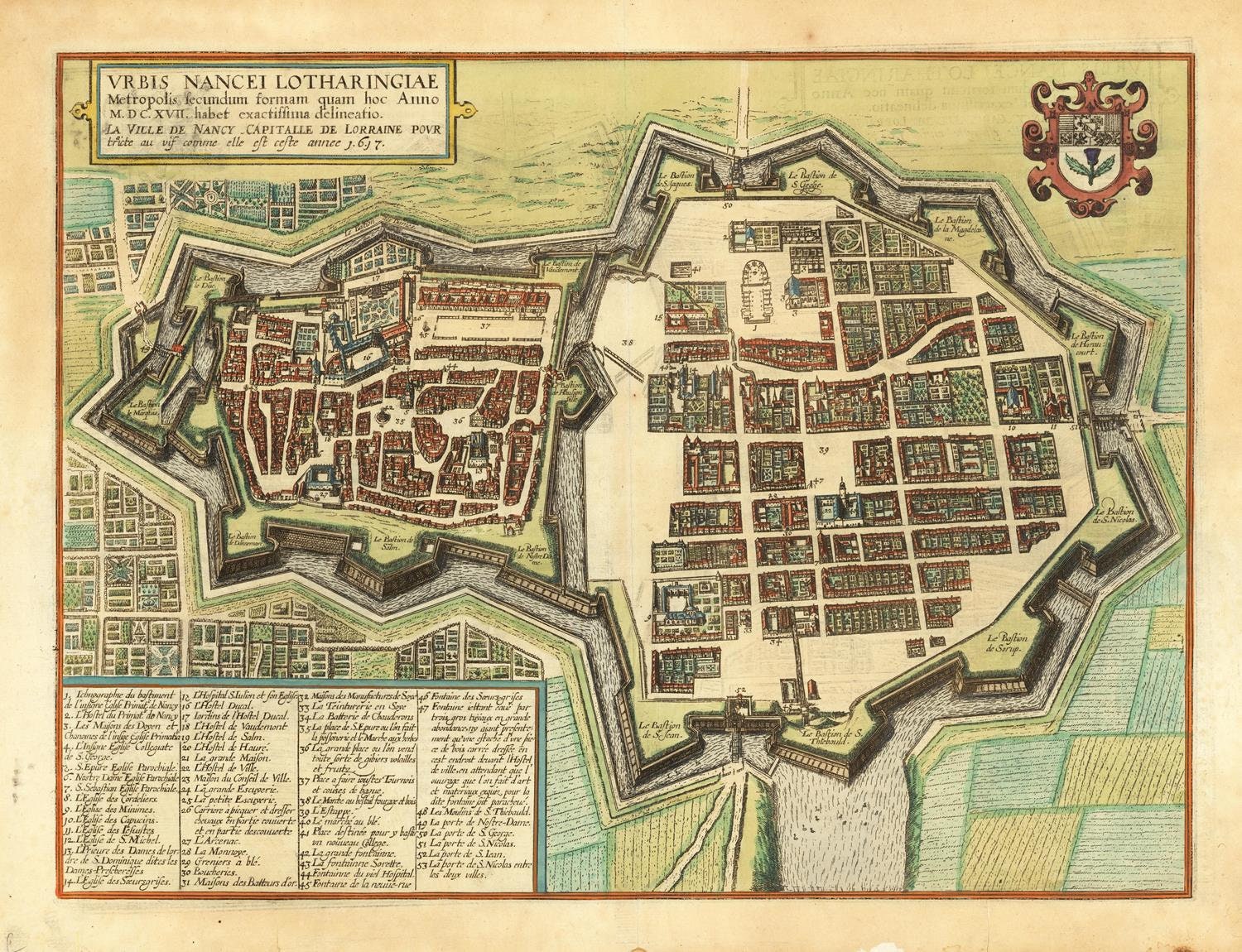 Nancy France Map Print: 1617 Antique Fine Art Reproduction - Etsy