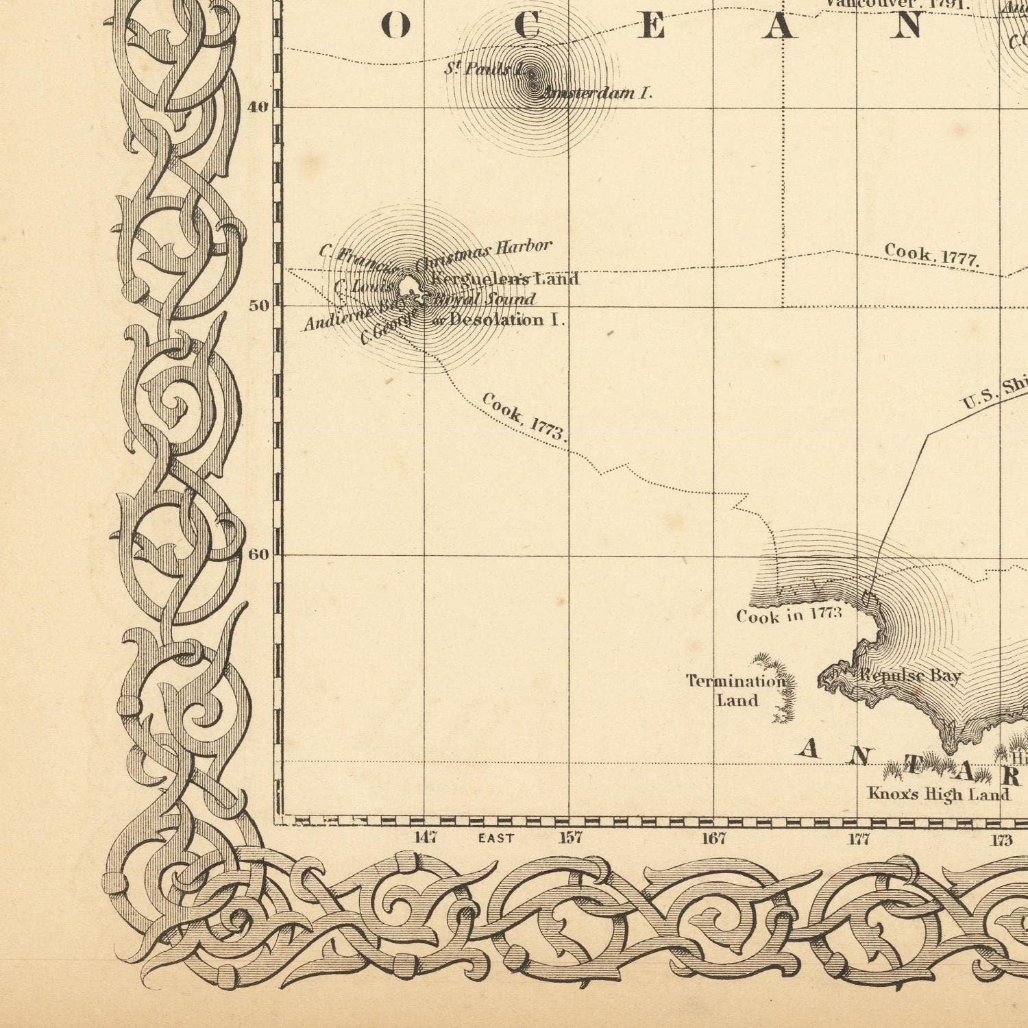 Antique Map of the World 1855 Huge Map Fine Reproduction - Etsy