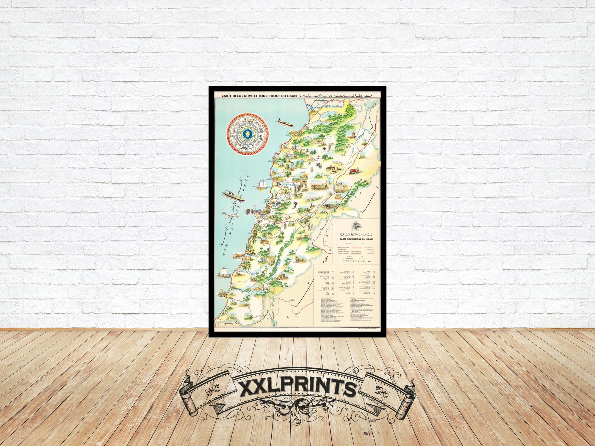 Old Map of Lebanon 1955 Tourist Map Beautiful Map Fine - Etsy Canada