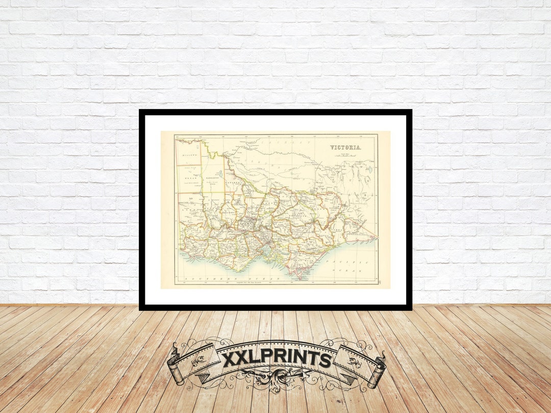 Old Map of Victoria, Australia, 1880, Fine Reproduction, Large Map ...