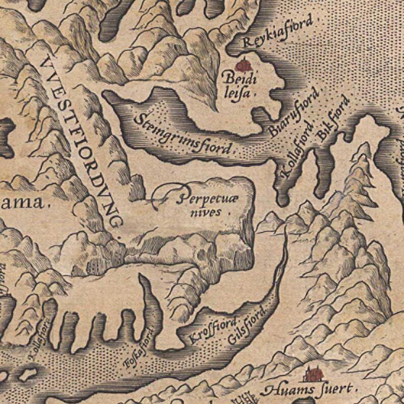 Ancient Iceland Map Print: 1590 Fine Art Reproduction - Etsy