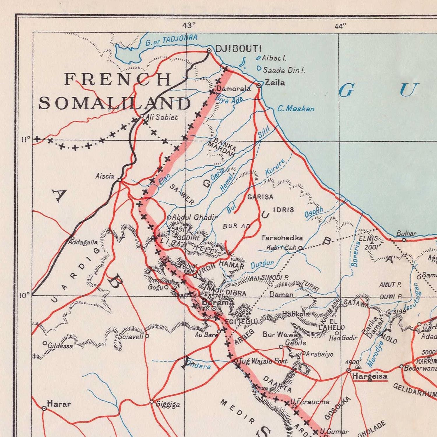 Somalia Map Print: 1948 Antique Style Fine Art Reproduction - Etsy