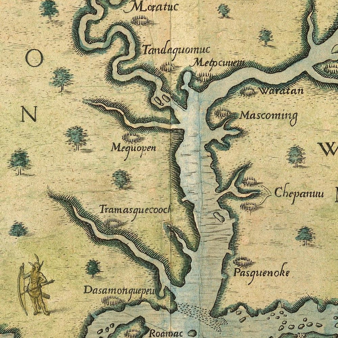 Ancient Virginia Map Print: 1585 Rare Reproduction, Fine Art - Etsy