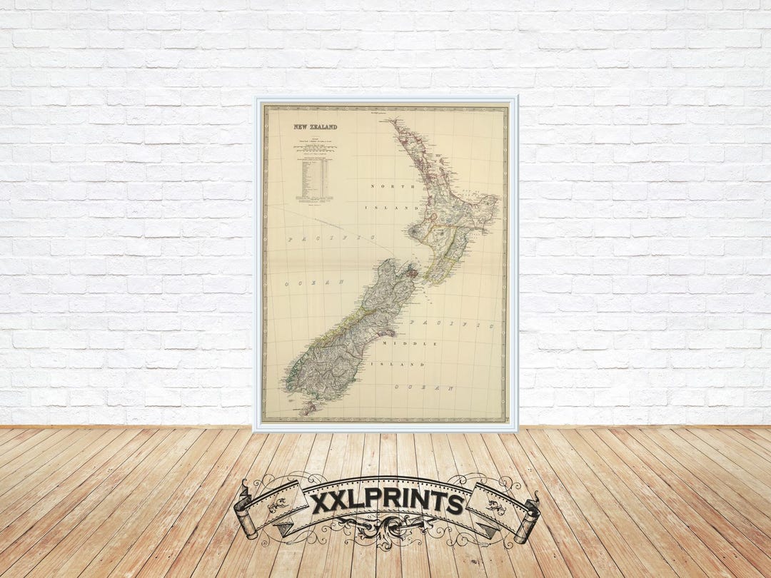 Antique New Zealand Map Print: 1879 Fine Art Reproduction - Etsy