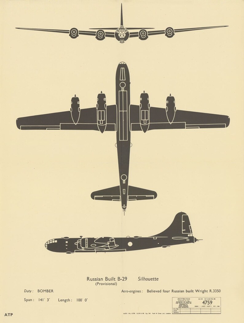 Aircraft Identification Poster Set: 1947 Cold War Era Prints - Etsy