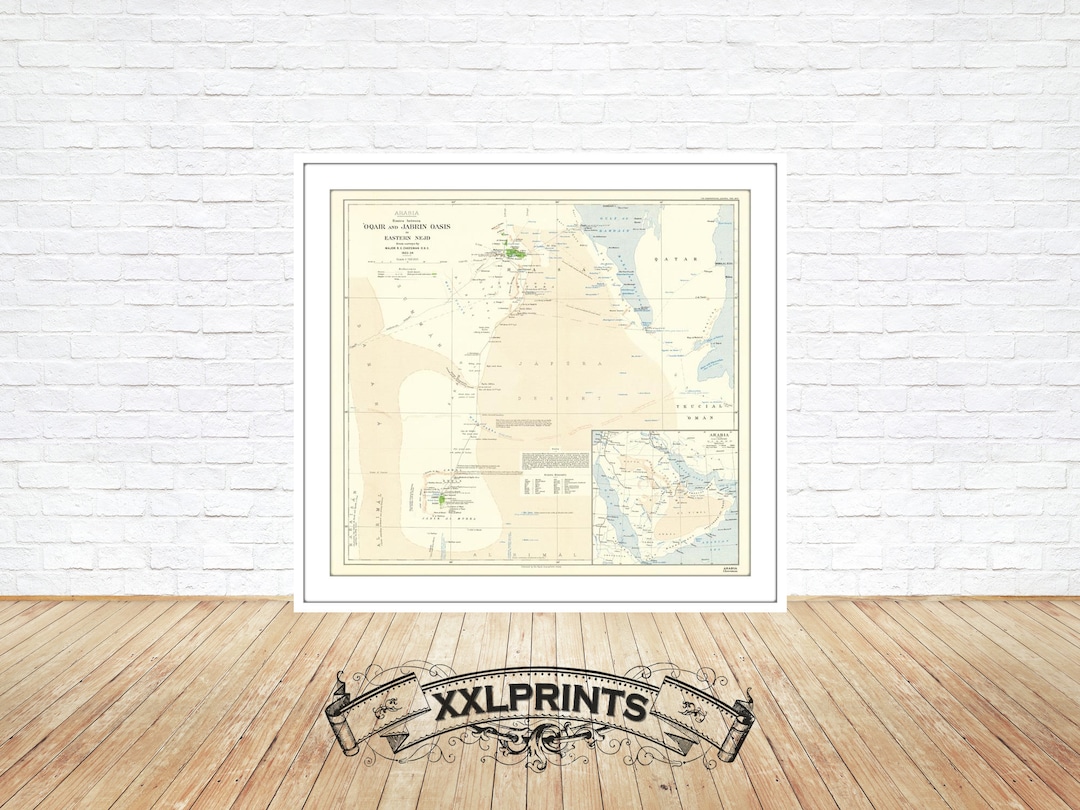 1925 Nejd, Saudi Arabia Map: Fine Art Giclée Print - Etsy UK