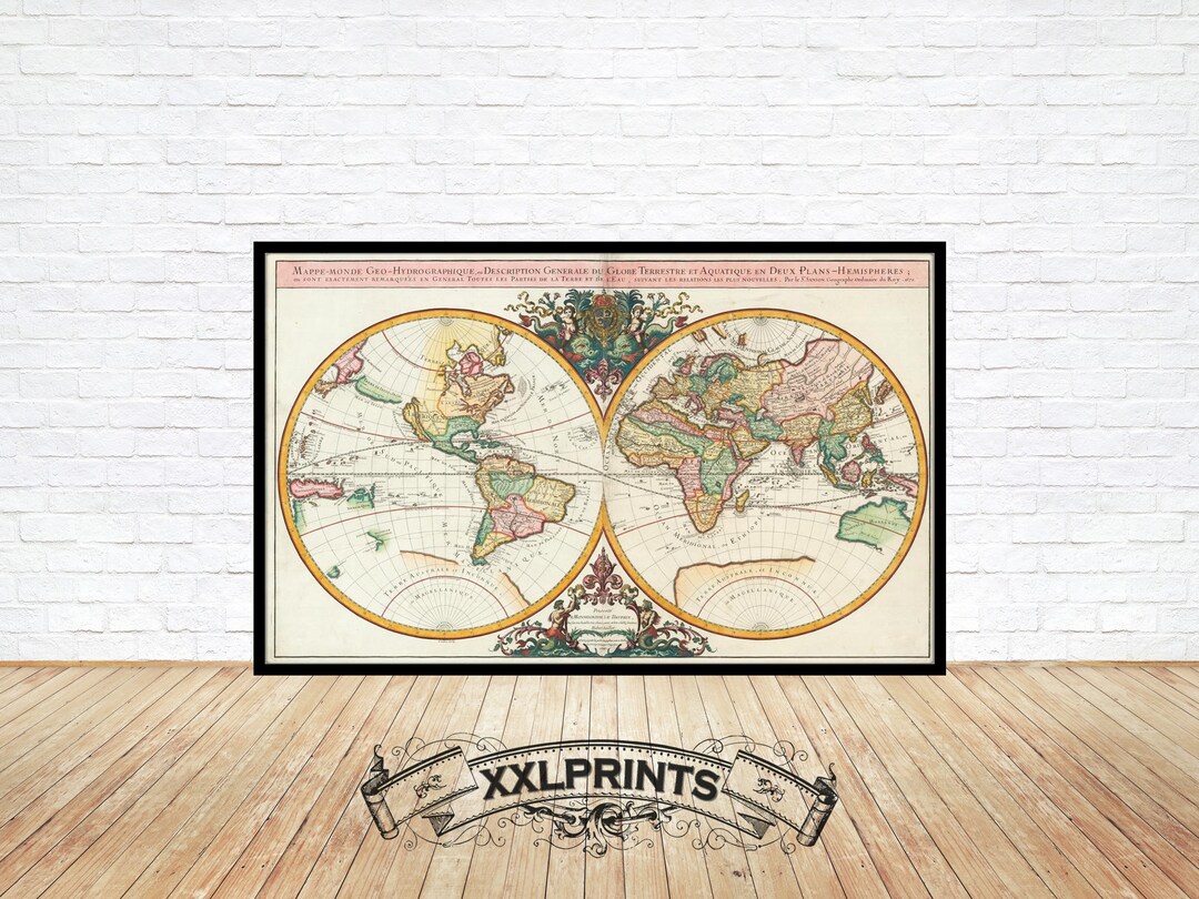 1679 World Map Print: Rare Fine Art Reproduction - Etsy