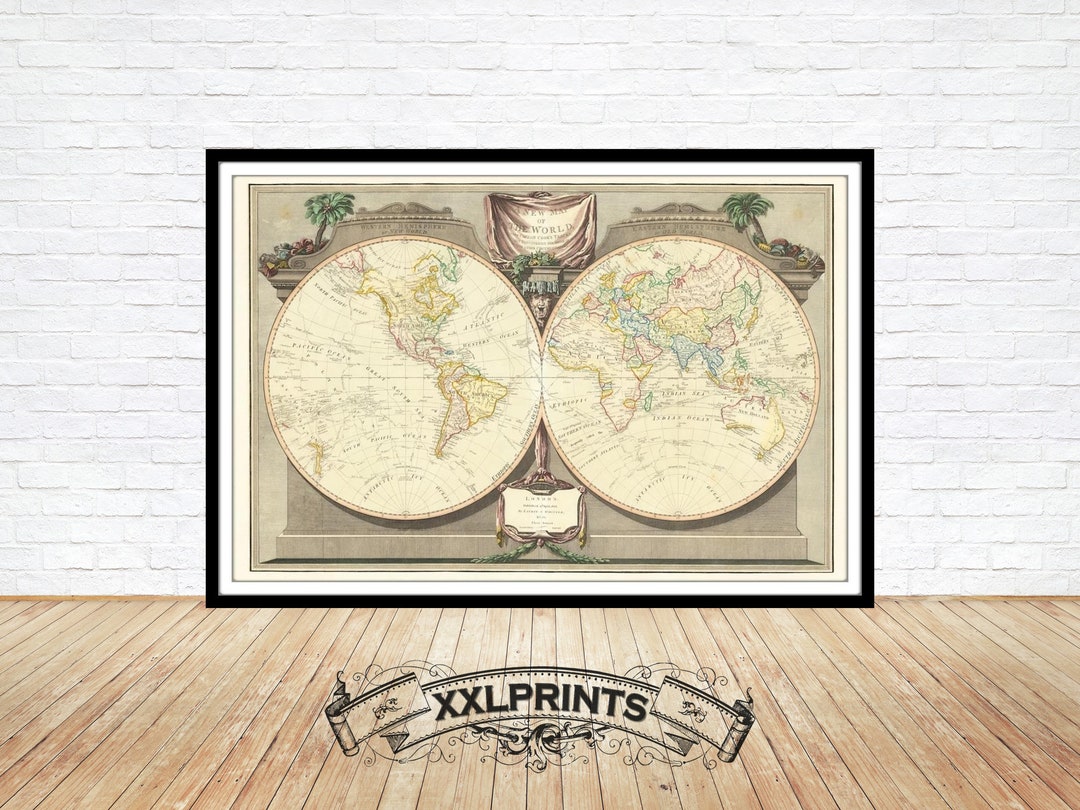 1808 World Map Print: Captain Cook's Voyage, Antique Decor - Etsy