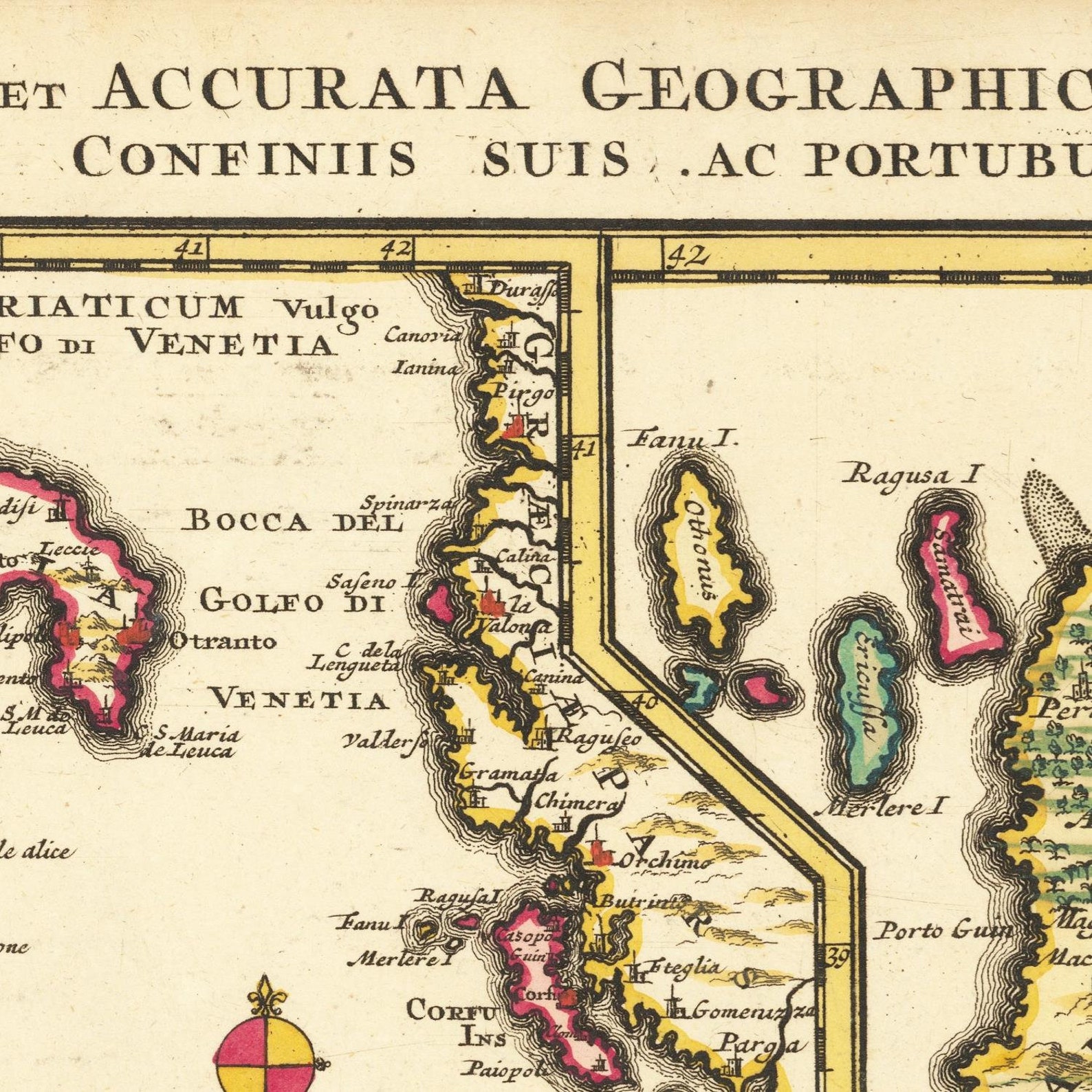 Corfu Map Print: 1730 Antique Reproduction, Fine Art Giclée - Etsy