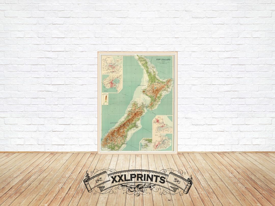 Antique New Zealand Map Print: 1922 Fine Art Reproduction - Etsy