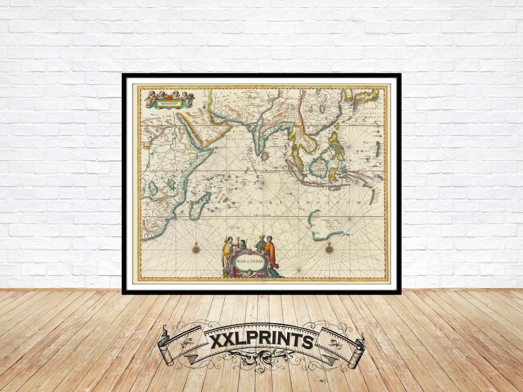 Indian Ocean Map Print: 1650 Sea Chart Reproduction - Etsy UK