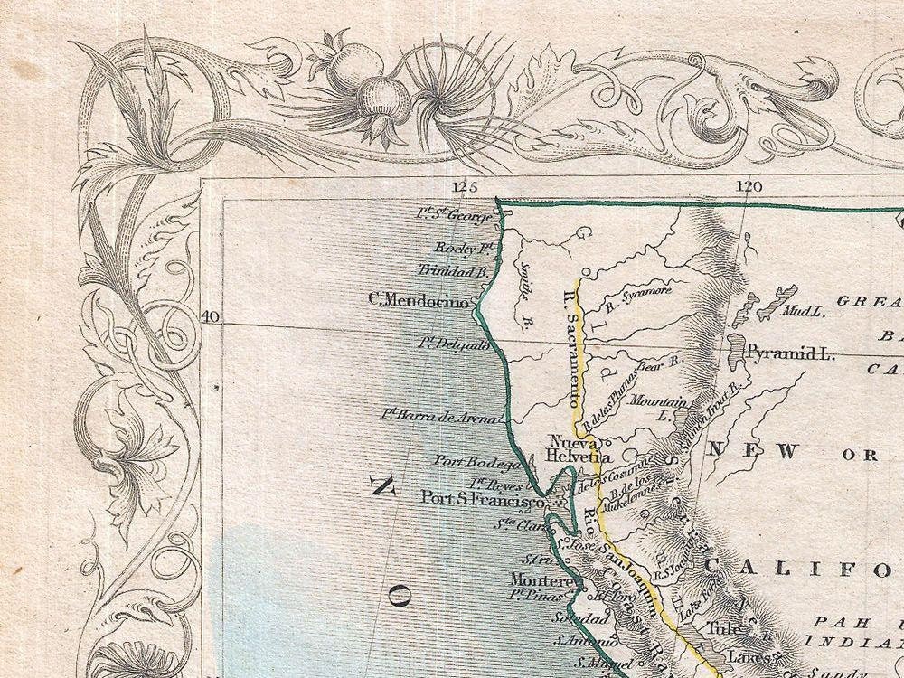 Antique Map of Mexico Texas California 1851 Huge Map Fine - Etsy