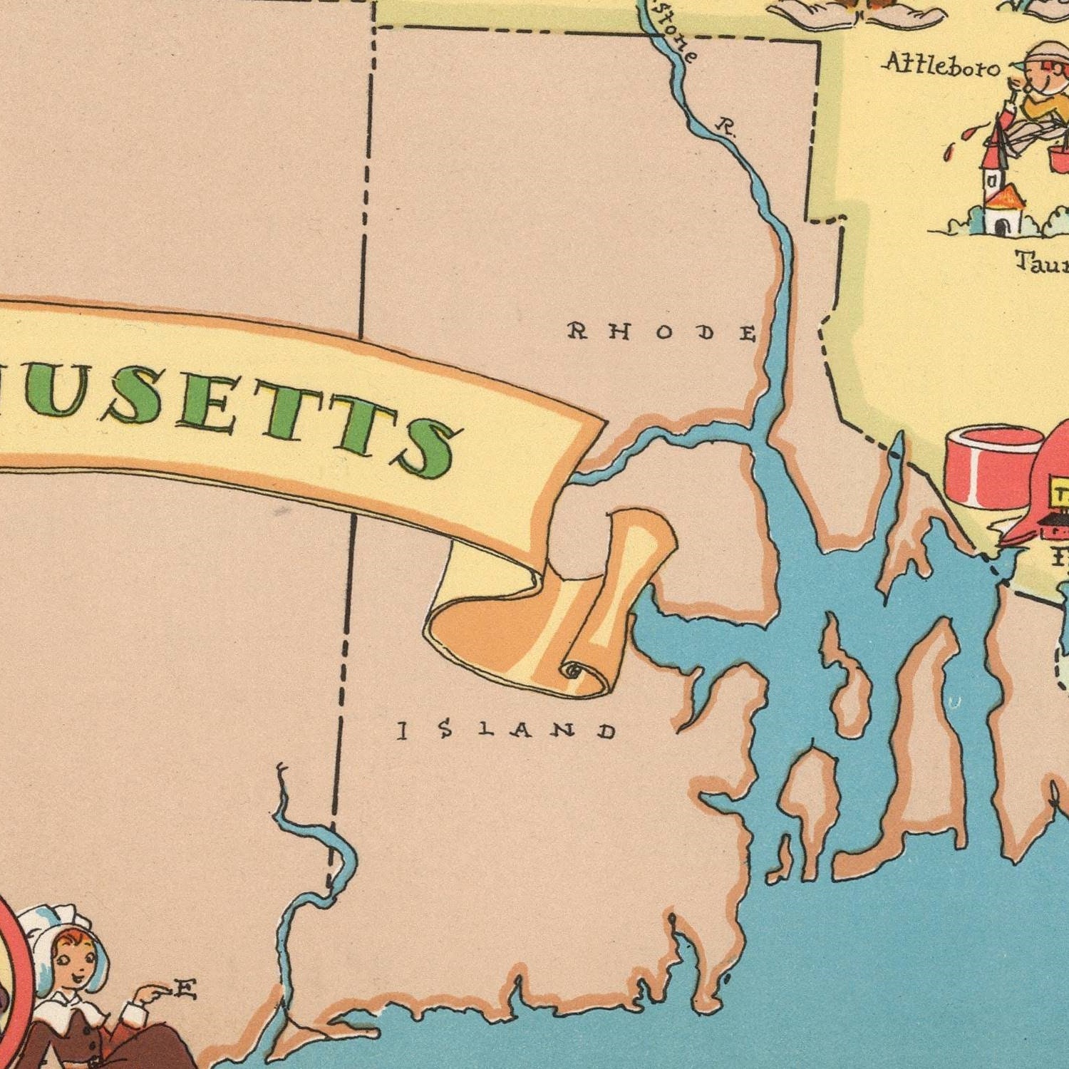 1935 Cartoon Map of Arkansas Pictorial Map Fine - Etsy