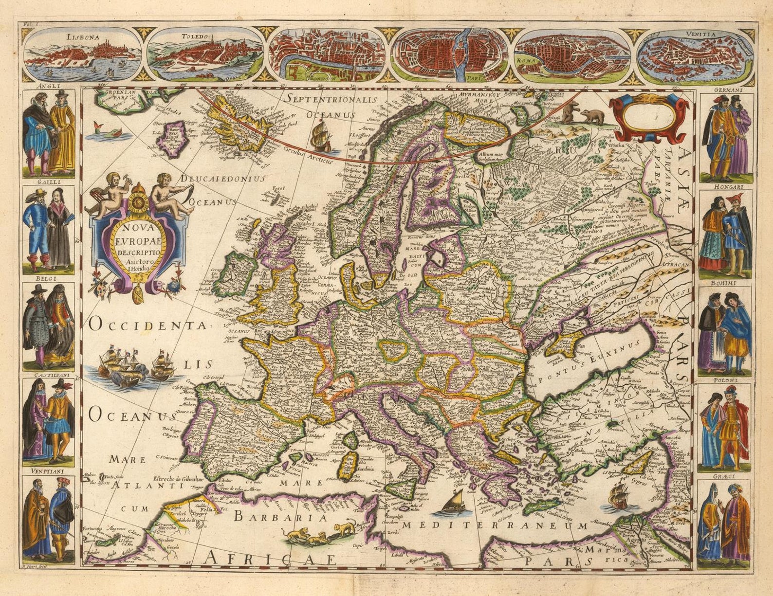 Old Map of Europe 1659 4 Continents Set Map Ancient Fine - Etsy Australia