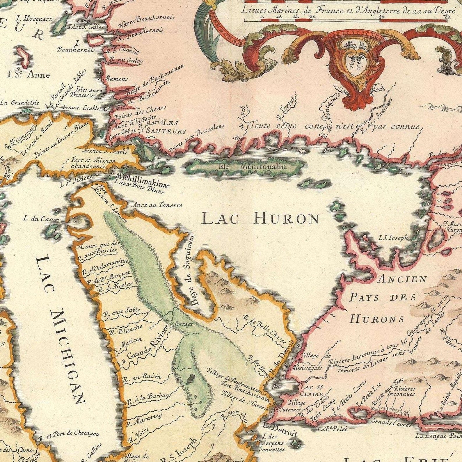 1755 Great Lakes Map Print, Antique Style Reproduction - Etsy