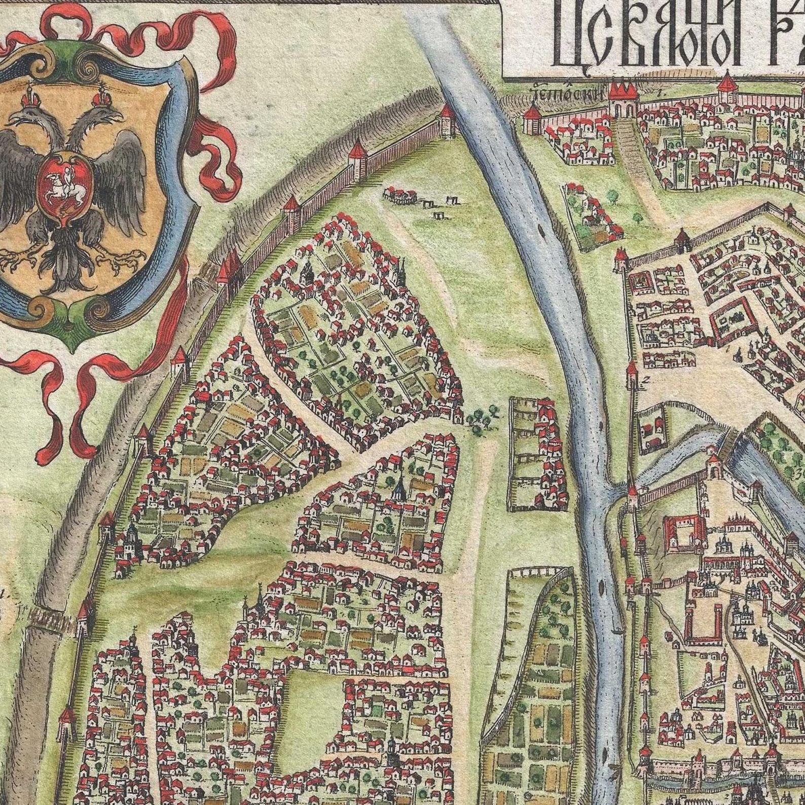 Ancient Map of Moscow Russia 1642extremely Rare Mapcity | Etsy